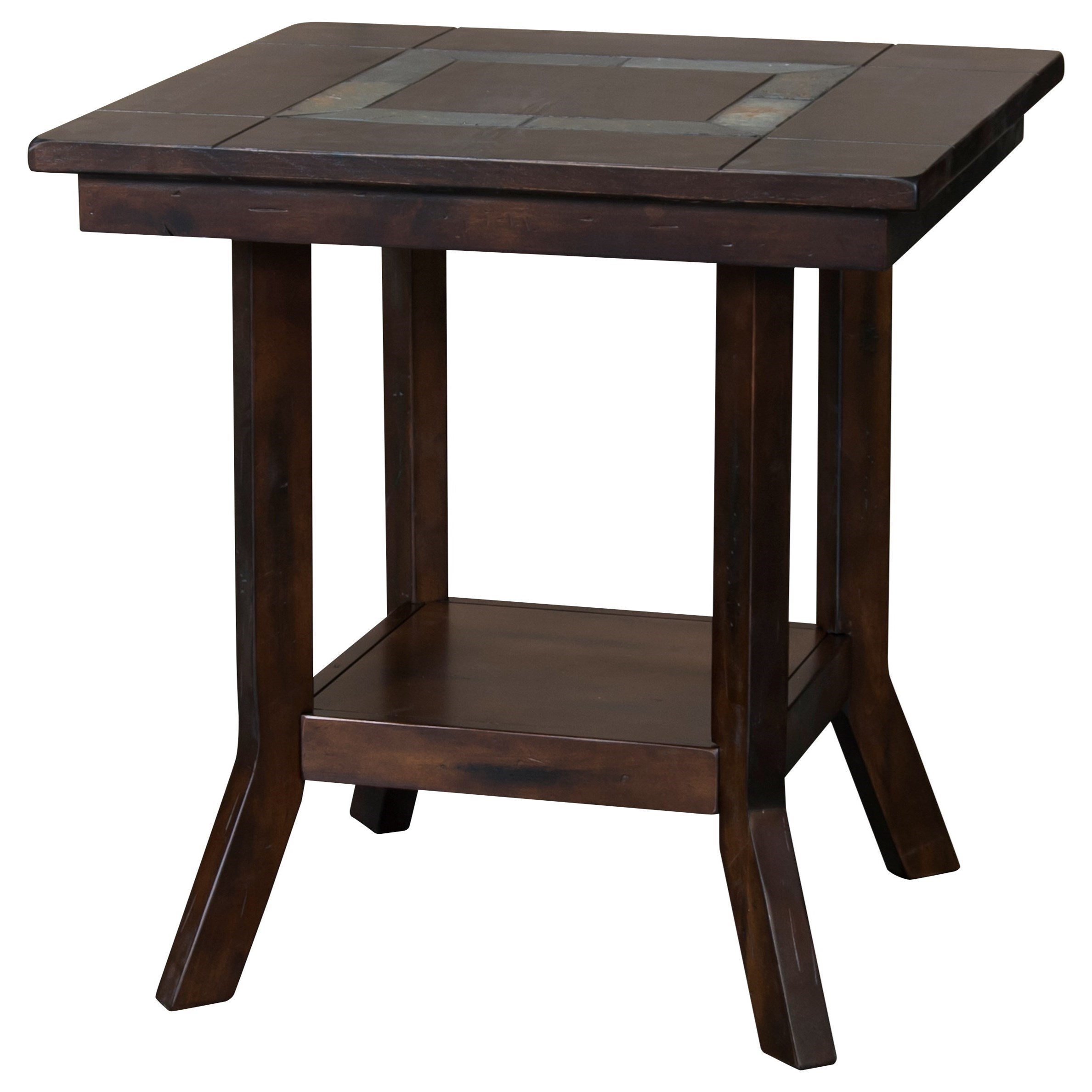 Sunny Designs Santa Fe 3175DC2 E End Table with Natural Slate Inlay Wayside Furniture Mattress End Tables